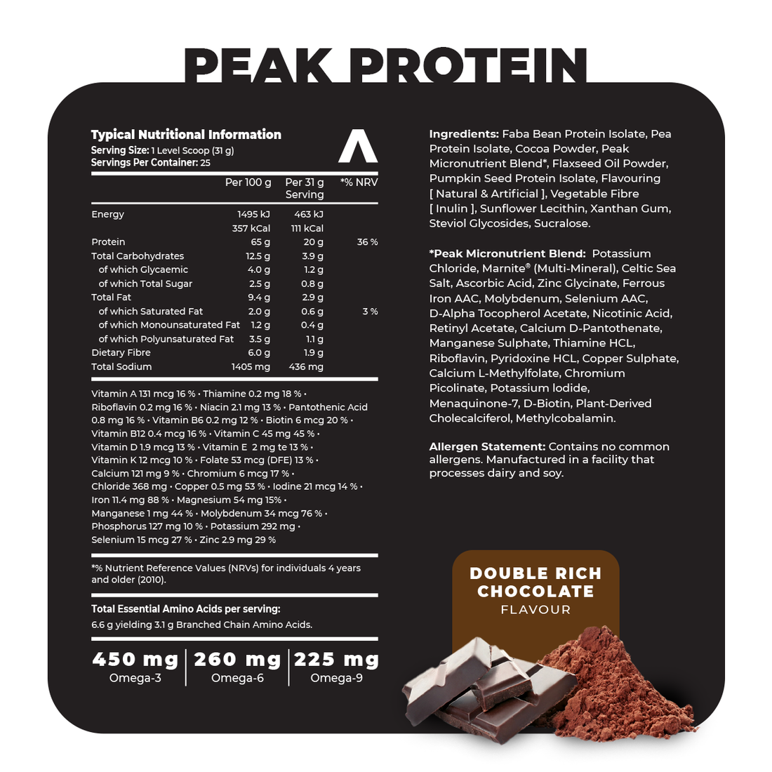 Plant-Based Protein Powder 20g | Peak Daily